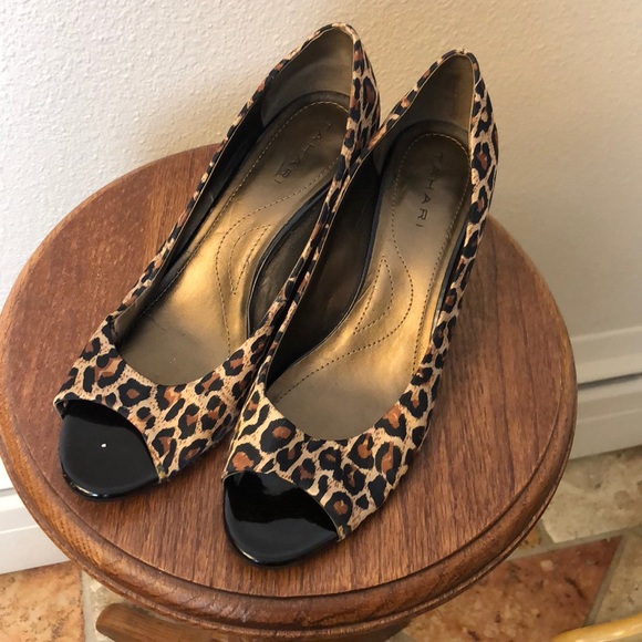 Shoes | Tahari Size 7 Opentoed Platform Leopard Shoes | Poshmark